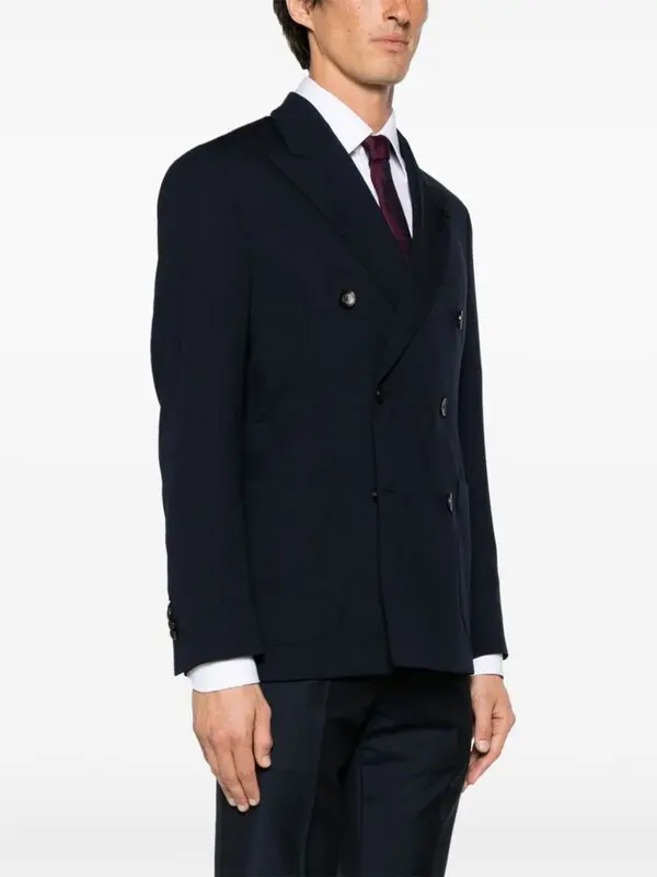 LARDINI Double-breasted Wool Blazer