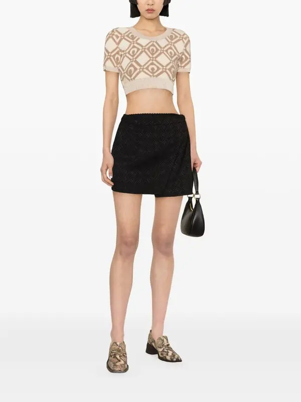 MARINE SERRE Moon Diamond Jacquard Miniskirt - Black