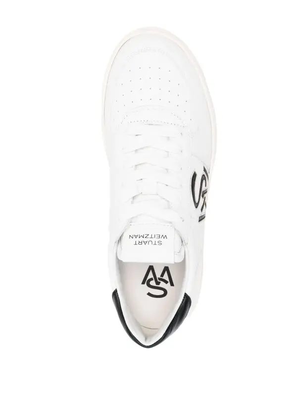 STUART WEITZMAN Courtside Leather Sneakers - White