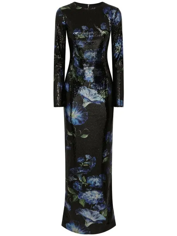 Dolce & Gabbana Floral-print Sequinned Gown