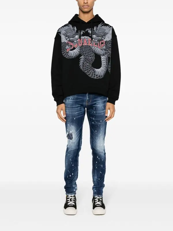 Dsquared2 Dragon-print Cotton Hoodie