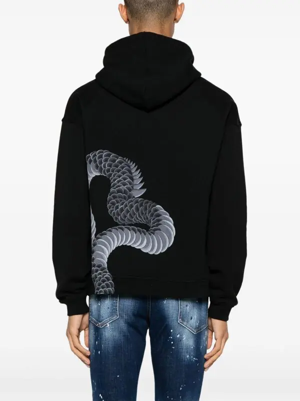 Dsquared2 Dragon-print Cotton Hoodie