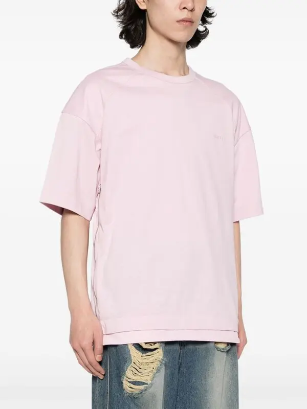 JUUN.J Side-zip Layered-hem T-shirt - Pink