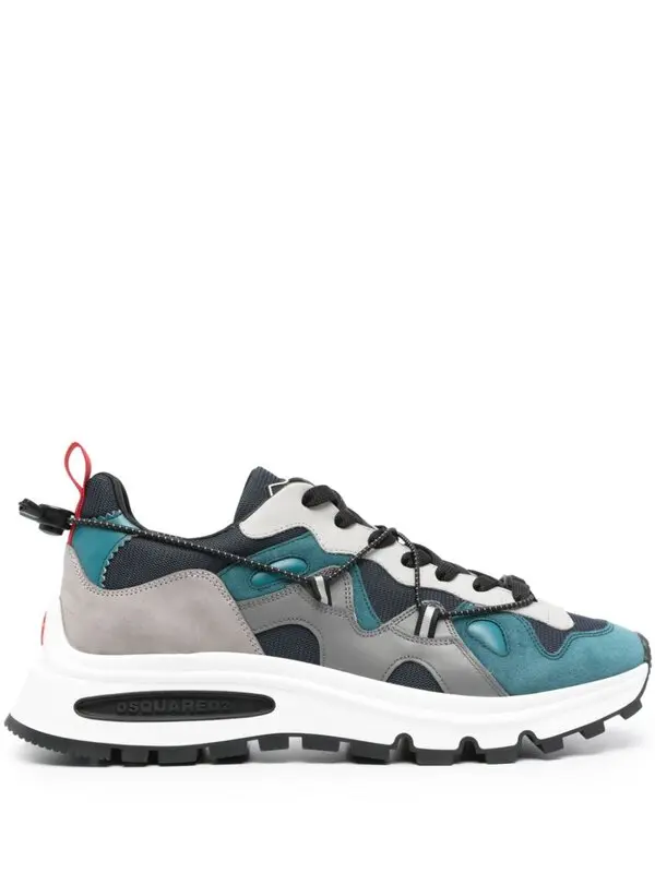 Dsquared2 Panelled Canvas And Calf Leather Suede Sneakers