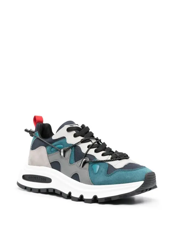Dsquared2 Panelled Canvas And Calf Leather Suede Sneakers
