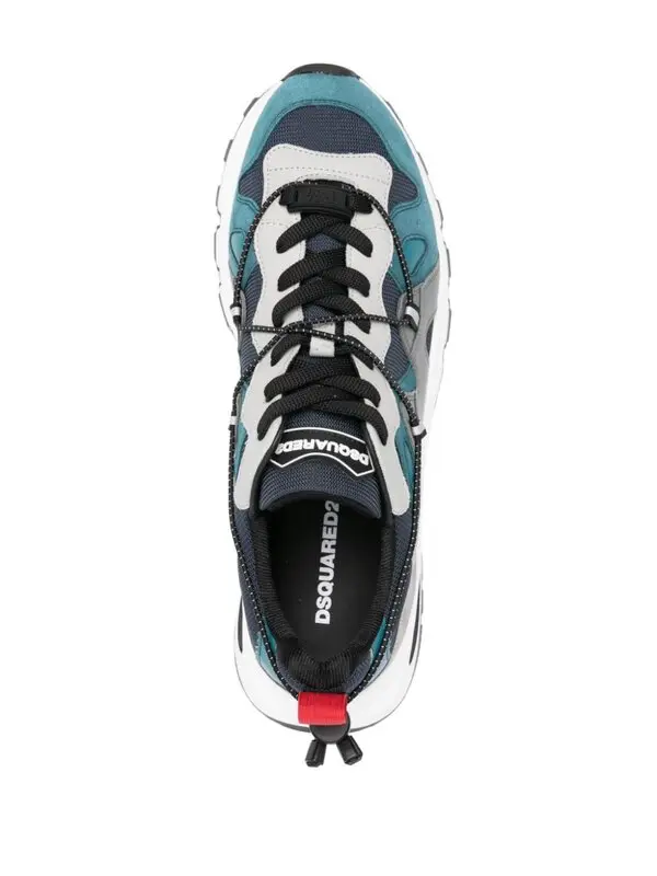 Dsquared2 Panelled Canvas And Calf Leather Suede Sneakers