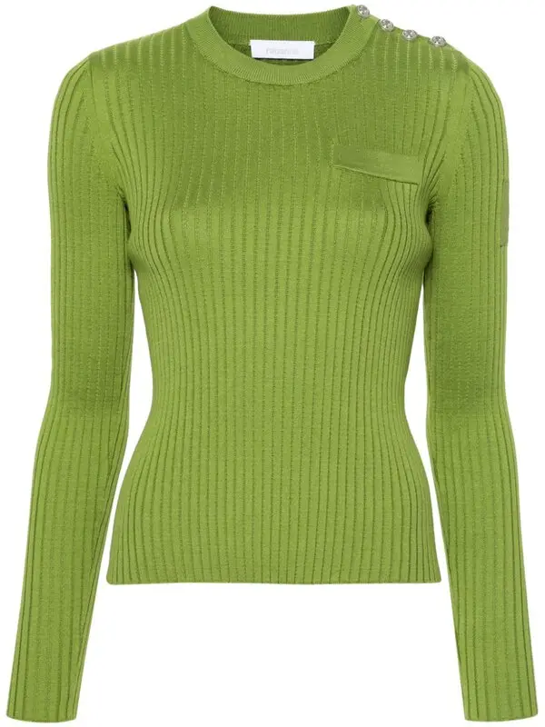 Rabanne Crew-neck Ribbed-knit Top
