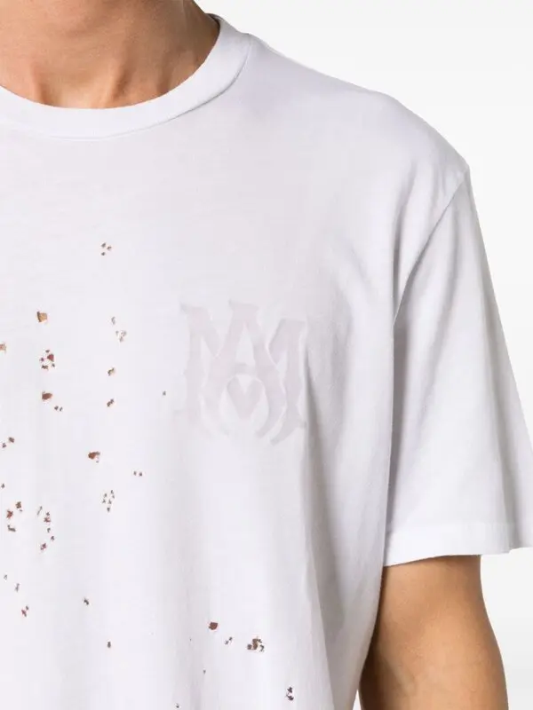 Amiri Core Shotgun Distressed T-Shirt - White - 36% Off | Editorialist