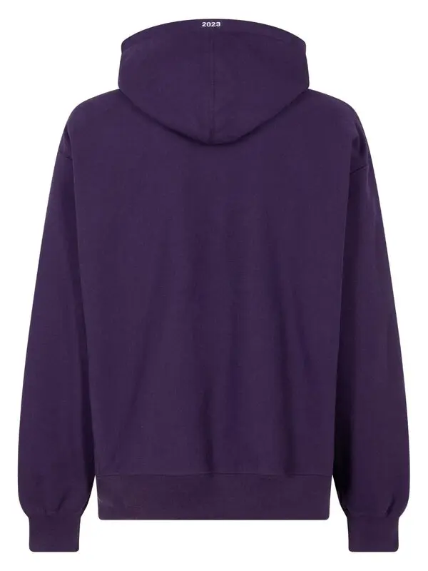Supreme Box Logo Cotton Hoodie - Purple