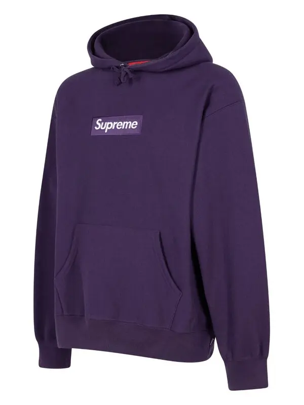 Supreme Box Logo Cotton Hoodie - Purple