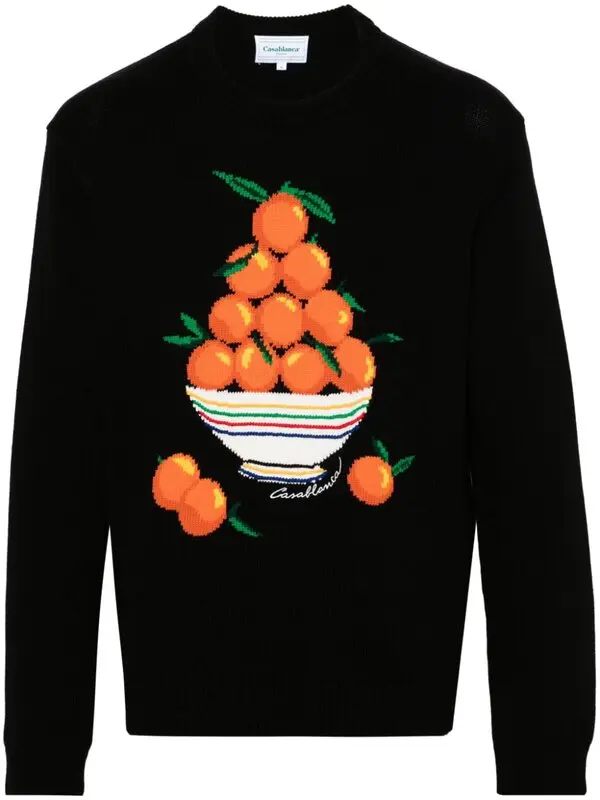 Casablanca Pyramide D'oranges Intarsia-knit Jumper - Black