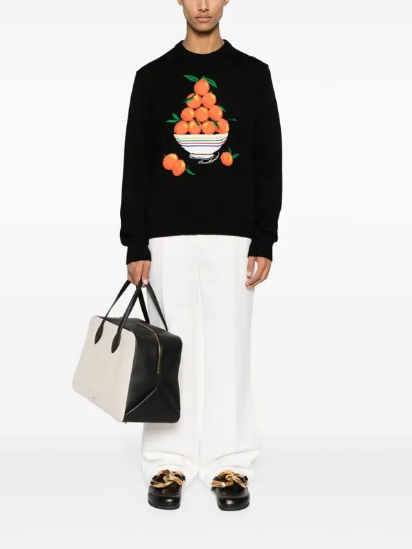 Casablanca Pyramide D'oranges Intarsia-knit Jumper - Black