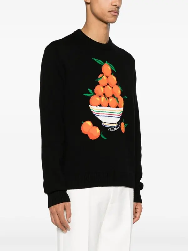 Casablanca Pyramide D'oranges Intarsia-knit Jumper - Black
