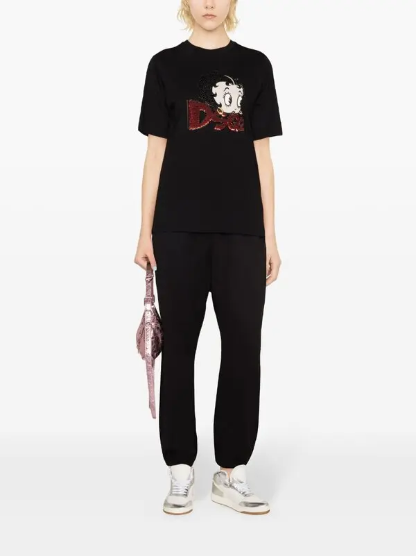 Dsquared2 X Betty Boop Cotton T-shirt - Black