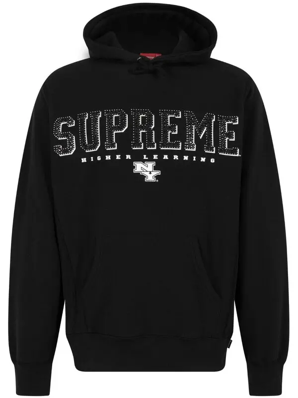 Supreme Gems Logo-Embellished Hoodie - Black | Editorialist