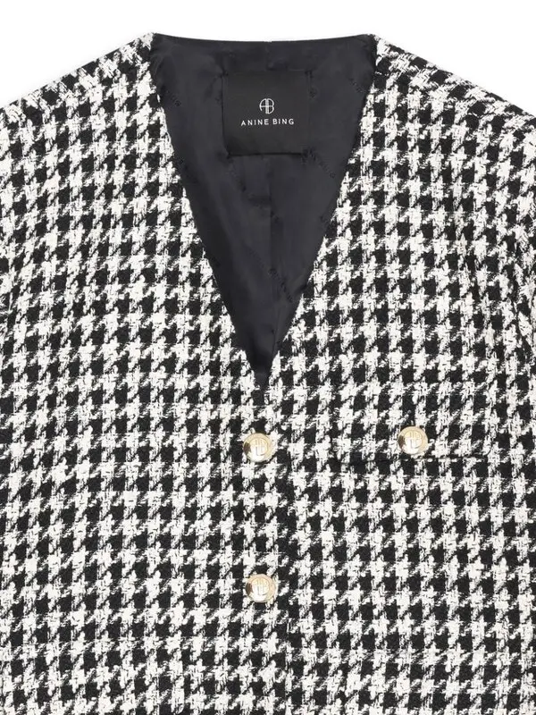 ANINE BING Cara Houndstooth Blazer
