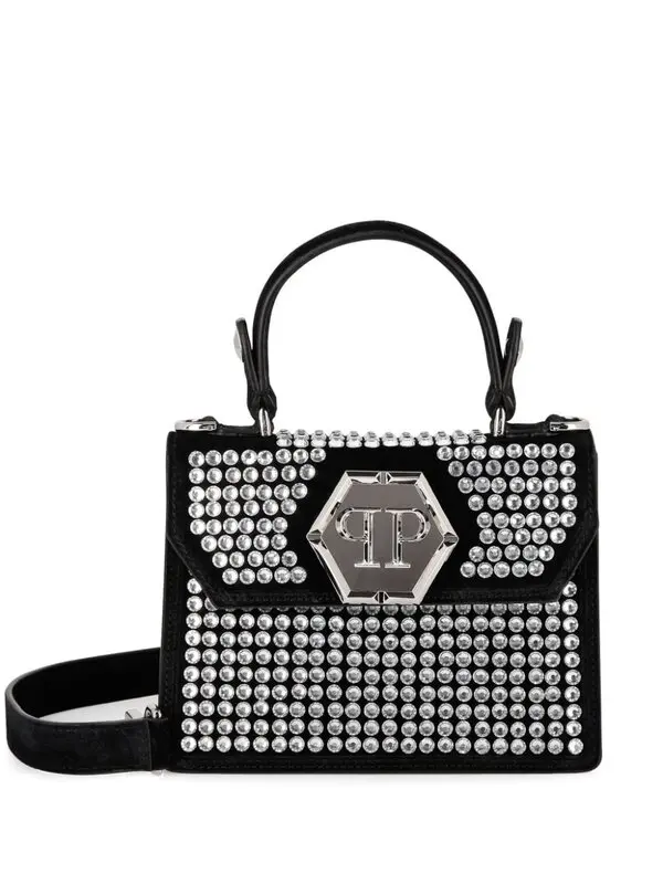 Philipp Plein Crystal-embellished Suede Tote Bag