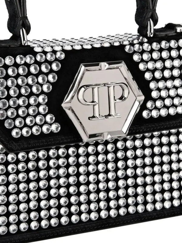 Philipp Plein Crystal-embellished Suede Tote Bag