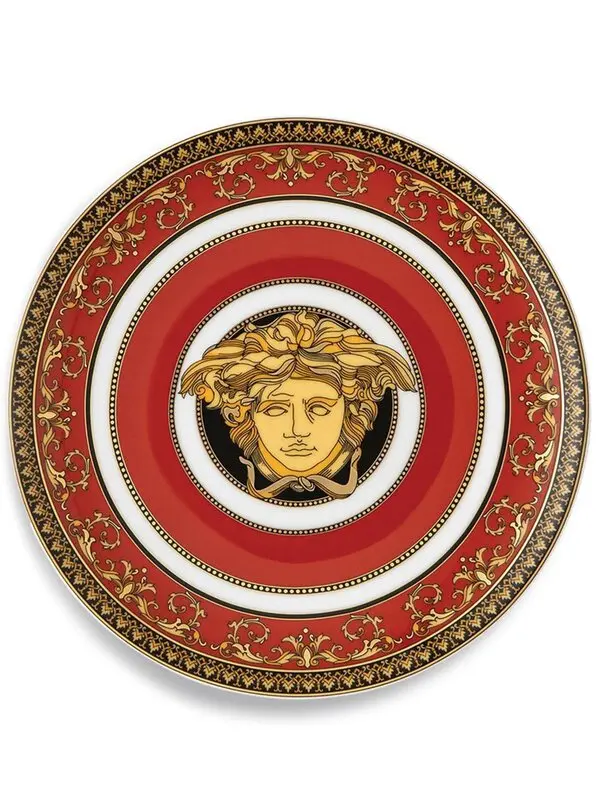 Versace Medusa Porcelain Bread Plate - Red