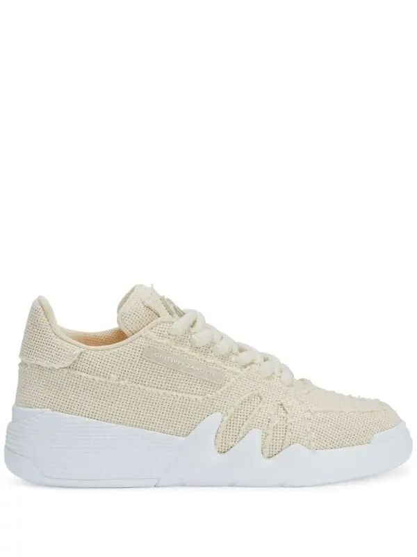 GIUSEPPE ZANOTTI Talon Frayed-edge Lace-up Low-top Sneakers