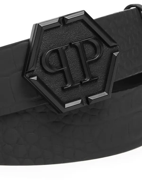 Philipp Plein Hexagon Buckle Crocodile-effect Belt