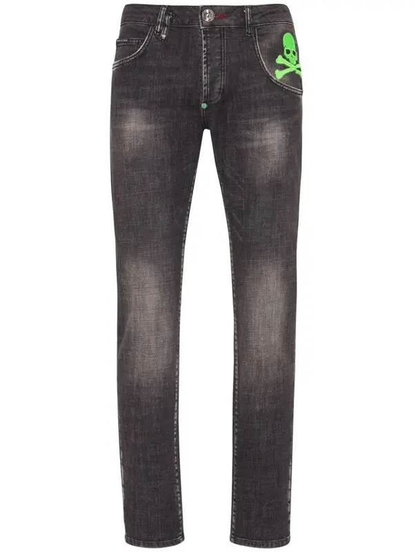 Philipp Plein Skull-print Straight-leg Jeans