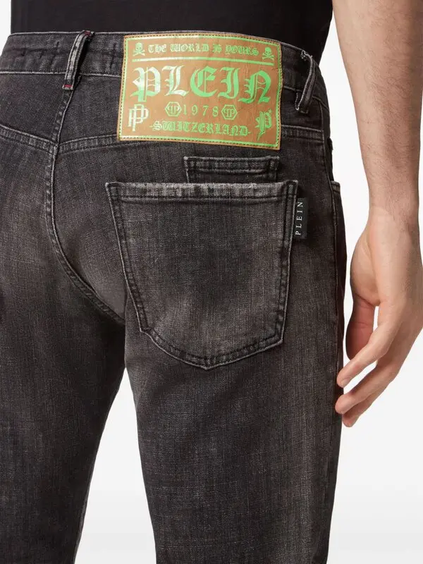 Philipp Plein Skull-print Straight-leg Jeans