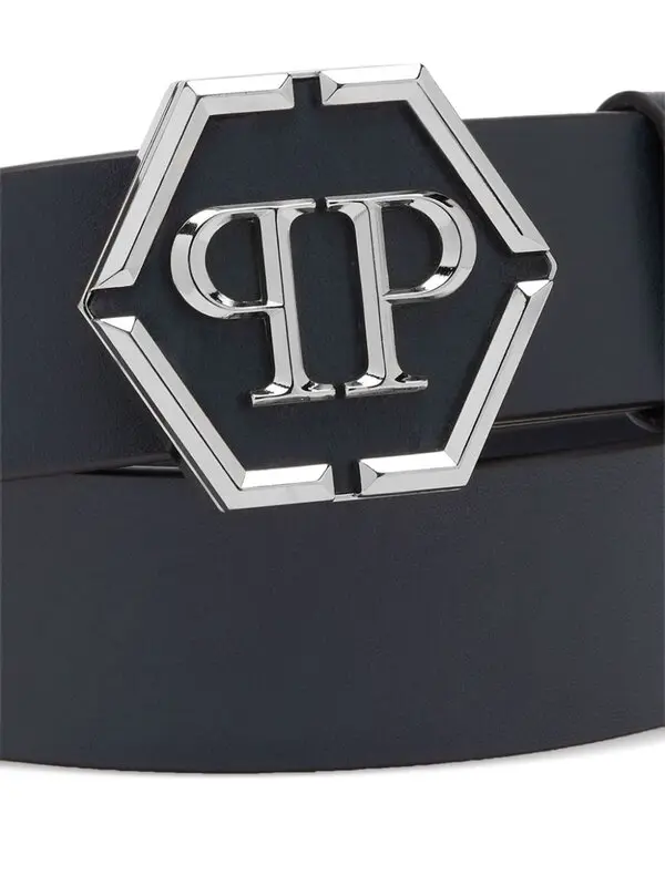 Philipp Plein Hexagon Logo-buckle Leather Belt