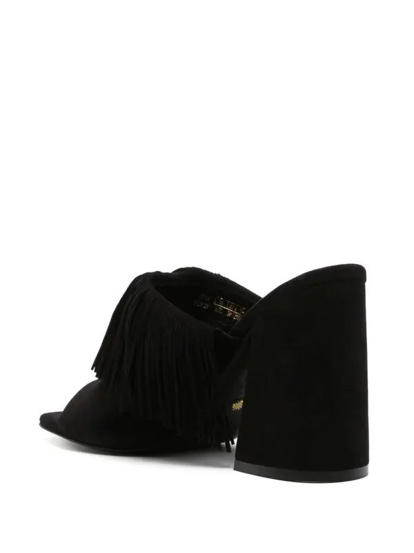 STUART WEITZMAN Tia Fringe Sandals - Black