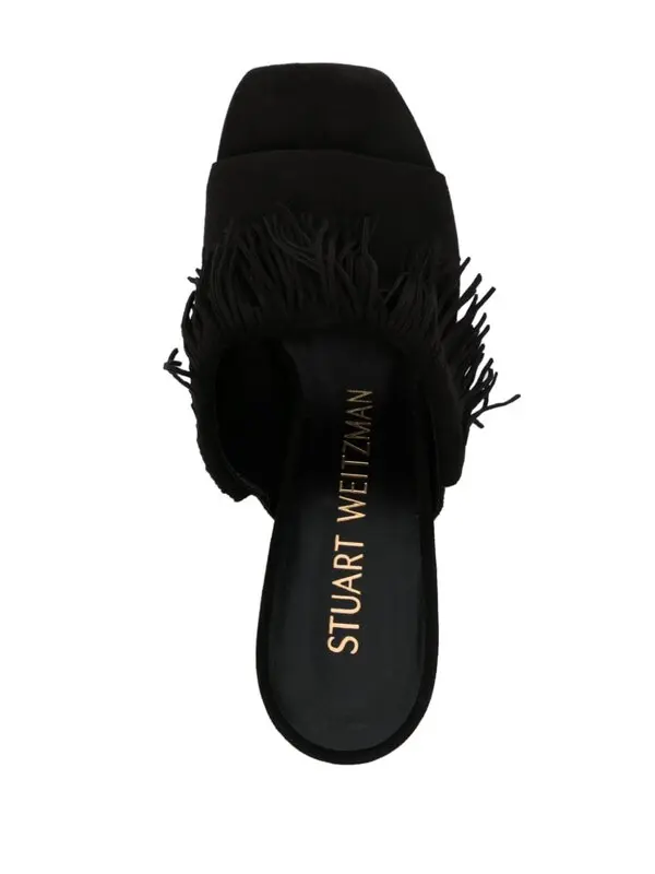 STUART WEITZMAN Tia Fringe Sandals - Black