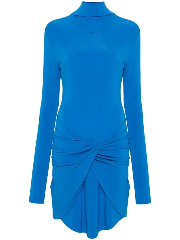 Off-White Twisted Mini Dress - Blue