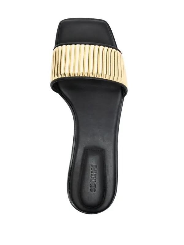 Simkhai Carter Leather Slides