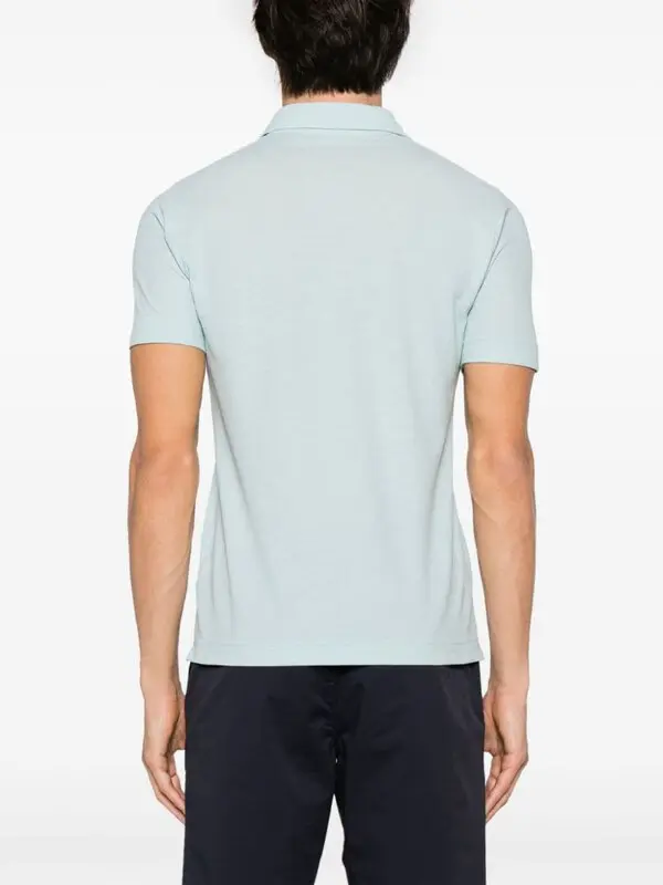 ZANONE Short-sleeve Cotton Polo Shirt - Blue