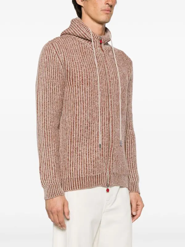 Kiton Ribbed-knit Cashmere Cardigan - Orange