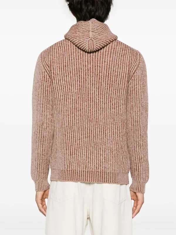 Kiton Ribbed-knit Cashmere Cardigan - Orange