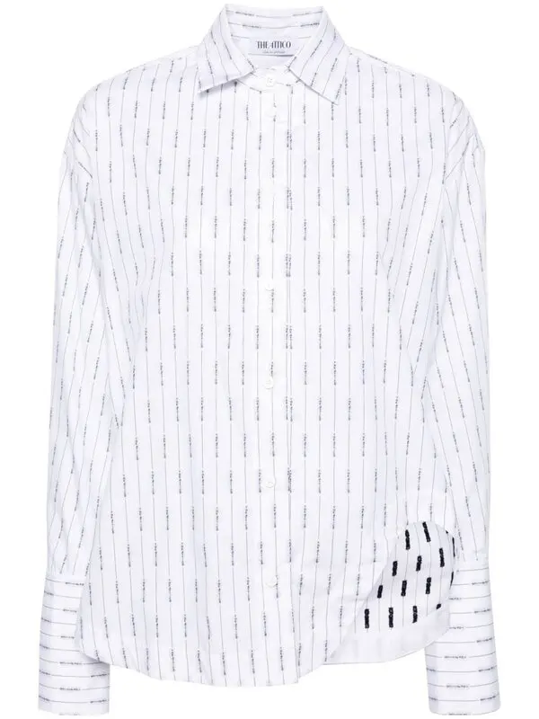 Attico Eliza Logo-print Shirt - White
