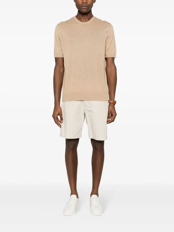 DRUMOHR Cotton-linen Knit T-shirt - Neutrals