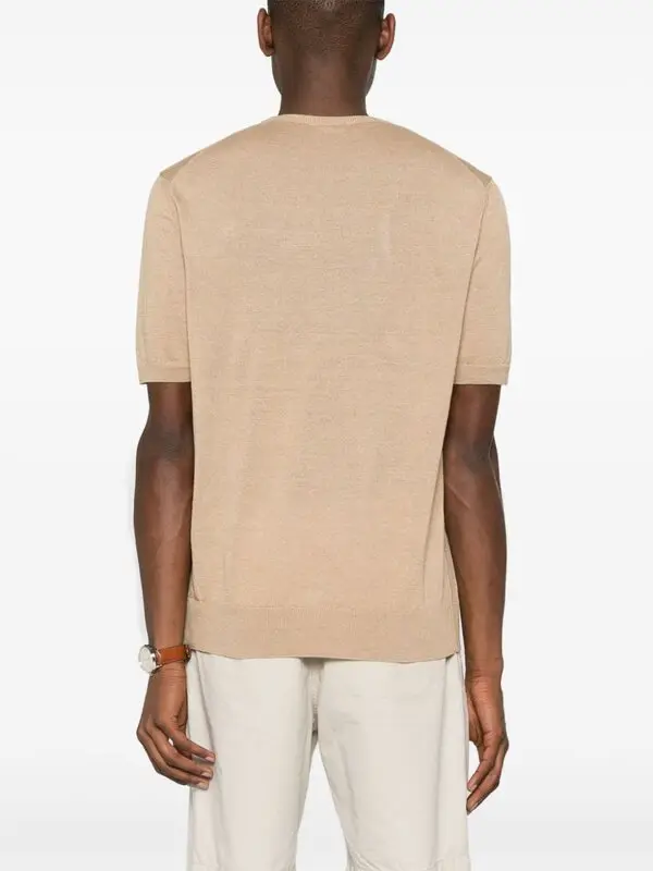 DRUMOHR Cotton-linen Knit T-shirt - Neutrals