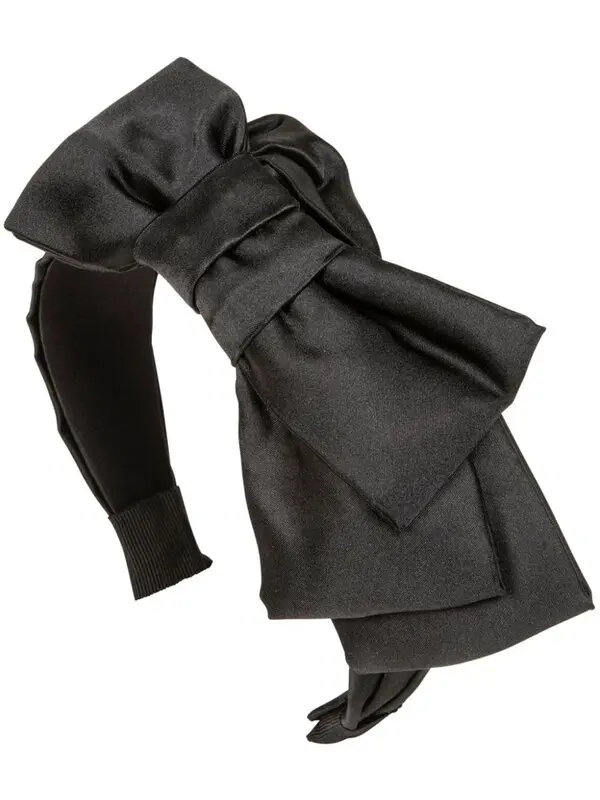 JENNIFER BEHR Karmen Bow Silk Headband - Black