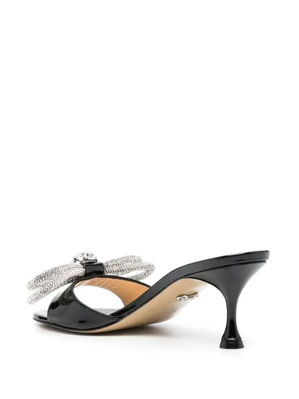 Mach & Mach 70mm Double Bow Patent-leather Sandals