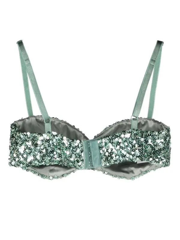 Moschino Sequined Sweetheart-neck Bra