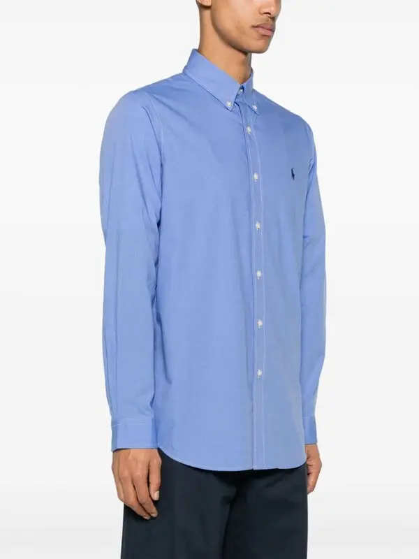 Polo Ralph Lauren Polo Pony-embroidered Poplin Shirt - Blue