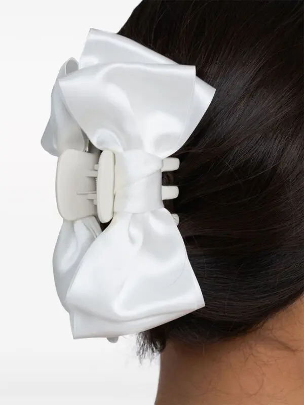 JENNIFER BEHR Agatha Bow Hair Clip - White