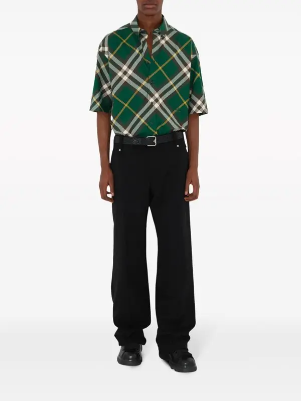Burberry Logo-embroidered Plaid Shirt