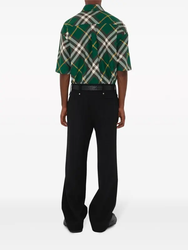 Burberry Logo-embroidered Plaid Shirt