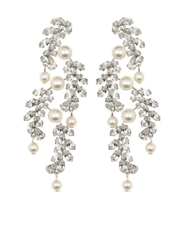 JENNIFER BEHR Wisteria Crystal Earrings - Silver