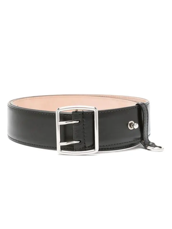 Alexander McQueen Buckle-fastening Leather Belt - Black