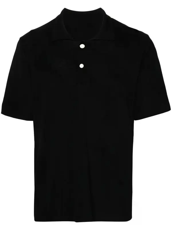 Jacquemus Le Polo Maille Knitted Polo Top - Black