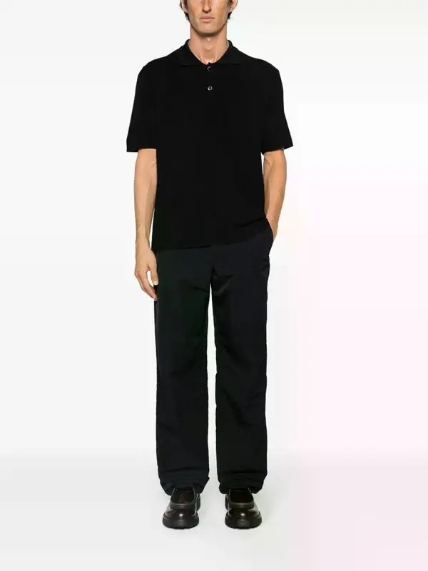 Jacquemus Le Polo Maille Knitted Polo Top - Black