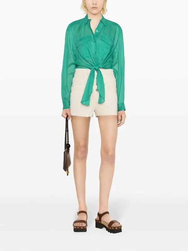 MARANT ETOILE Nath Organic Cotton Shirt - Green